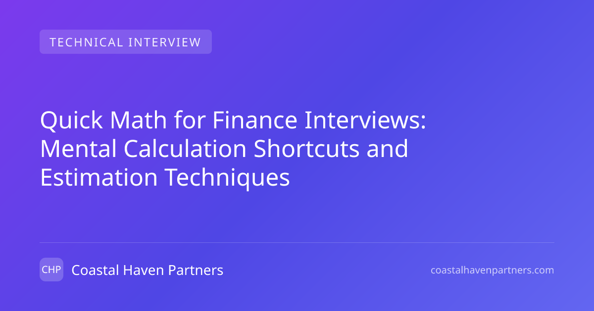 Quick Math for Finance Interviews: Mental Calculation Shortcuts and ...